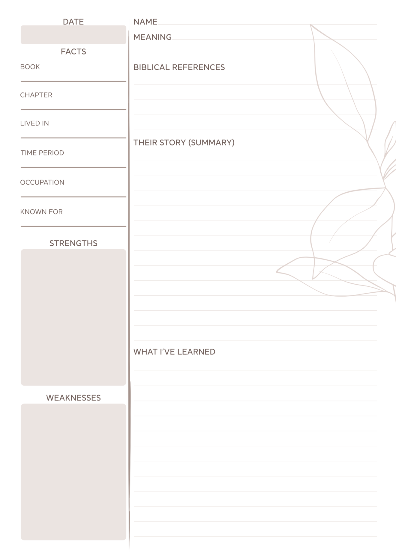 Biblical Character Study Journal Digital Download – Women of the Word